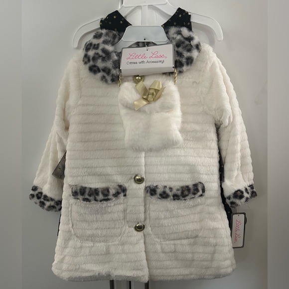 Little Lass | Matching Sets | Nwt Little Lass 3 Pc 2t Faux Fur Coat ...